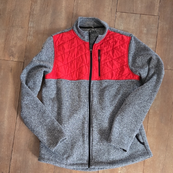 ZYIA | Jackets & Coats | Zyia Red And Gray Quilted Jacket | Poshmark